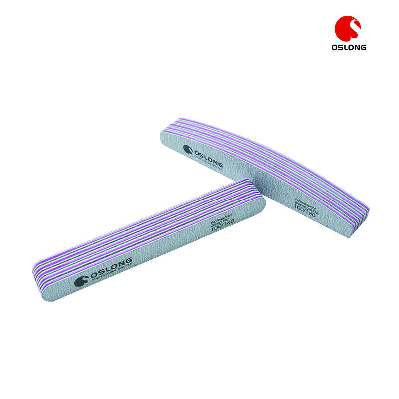 OEM Waterproof Half Moon 180 Grits Grey Zebra Nail File Factory