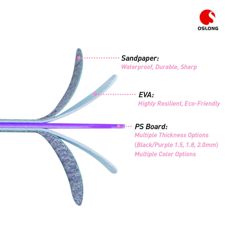 OEM Custom Double Side 120 180 Grits Black Emery Board Manicure File