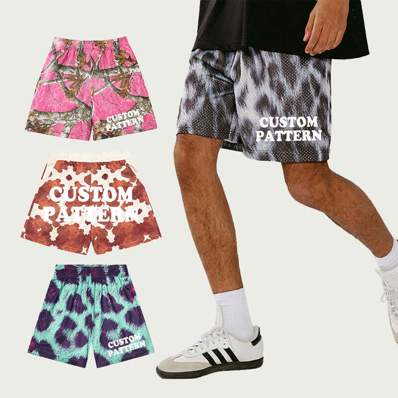 Drawstring 5 Inch Custom Mesh Shorts Polyester Sublimation Printed ...