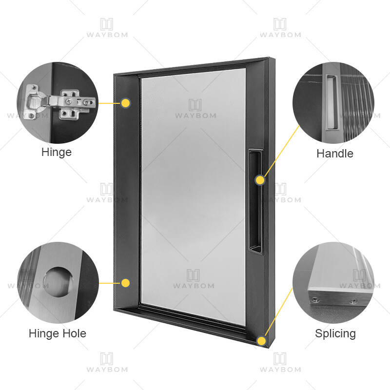 Italy Style wide side cabinet door profiles anodized aluminum frame ...