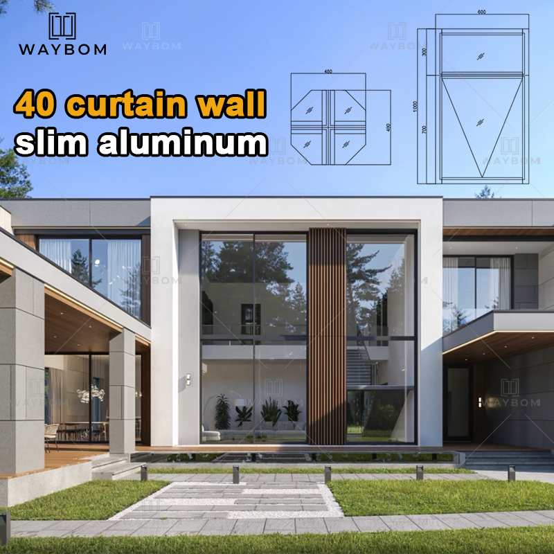 40 slim curtain wall for villa