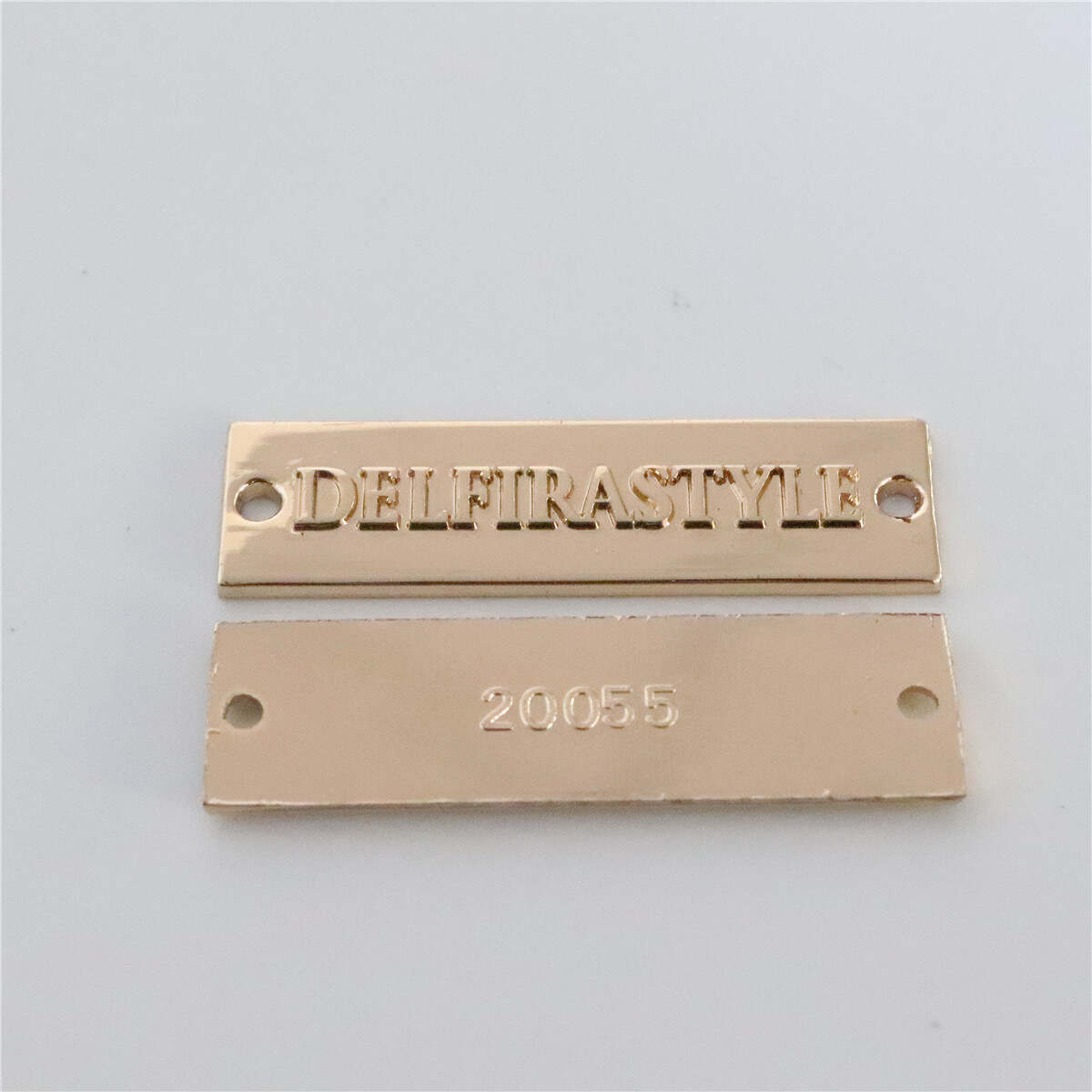 custom Gold Fixed Metal Label With Hole For Jackets wholesale factory