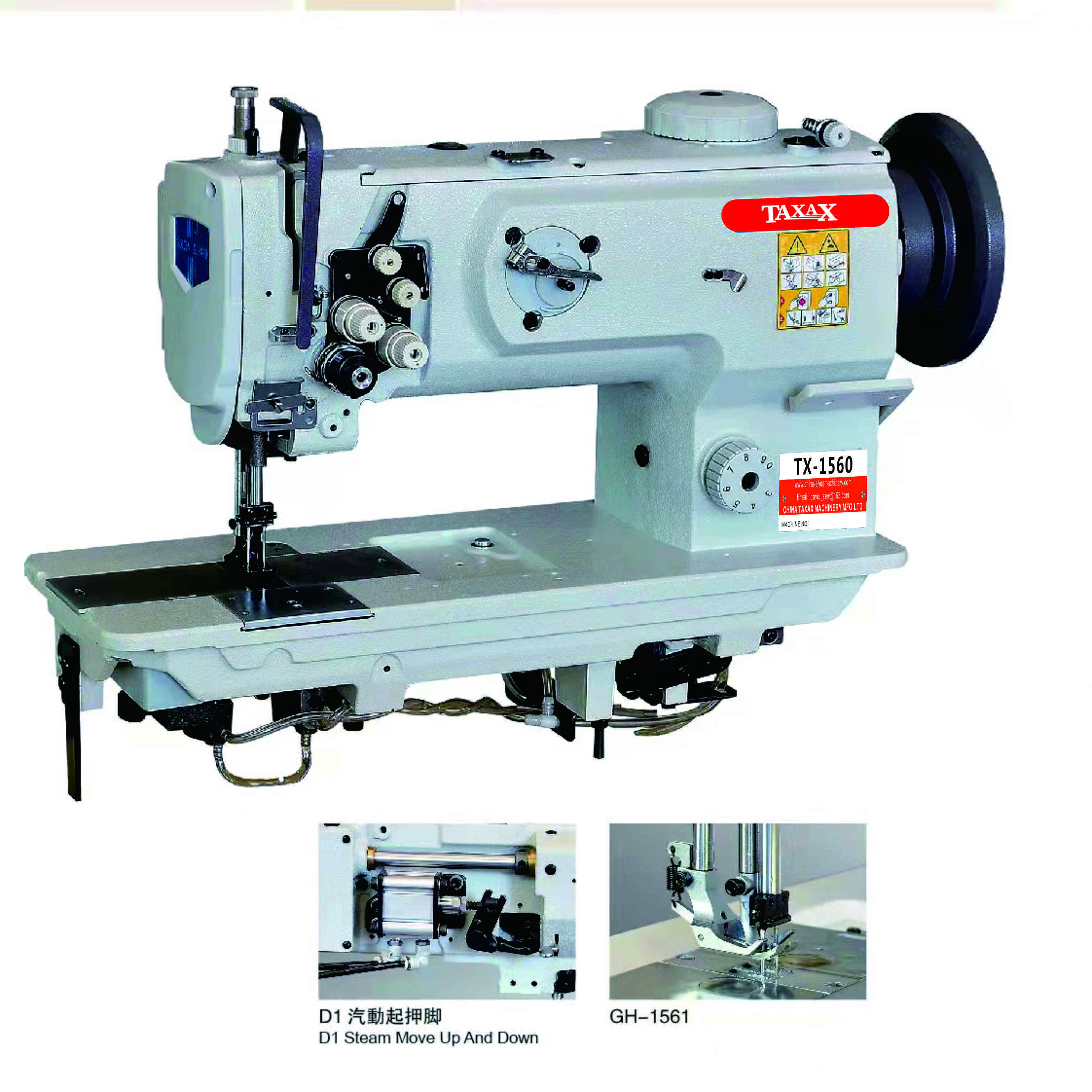 Single Needle Compound Feed Sewing Machine With Horizontal Hook