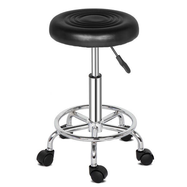 Drop shipping Round Stool with Lines Rotation Bar Stool Black(FR ...