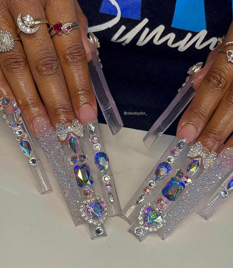 Custom Logo 500cs Tapered Clear Xxl Long No C Curve Coffin Nail Tips