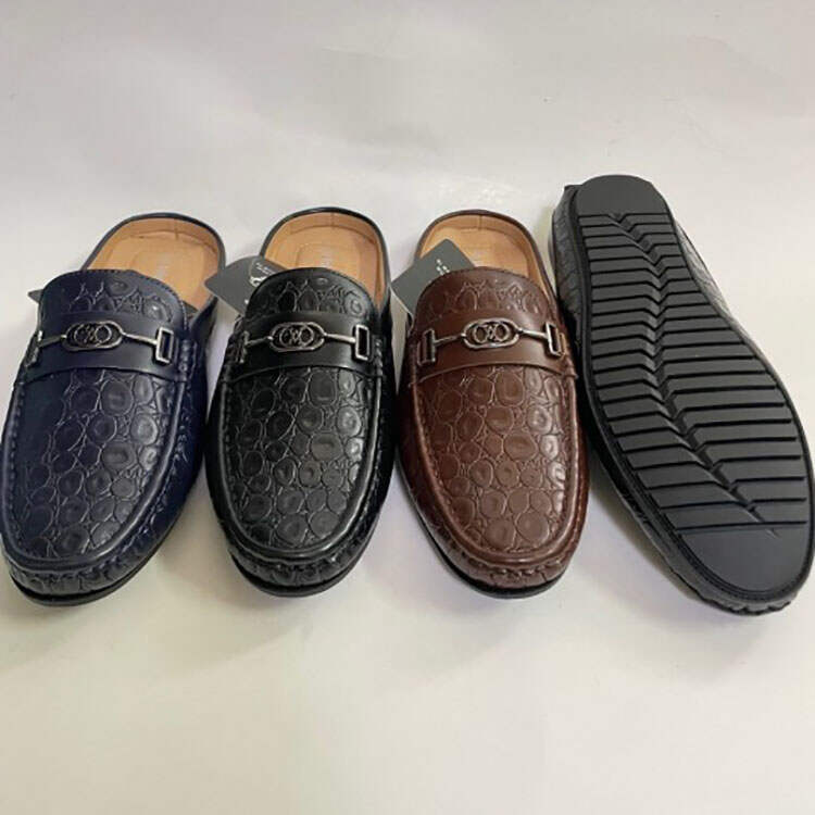 Men's Shoes Casual Fashion Half Slippers Metal Buckle Custom Wholesale ...