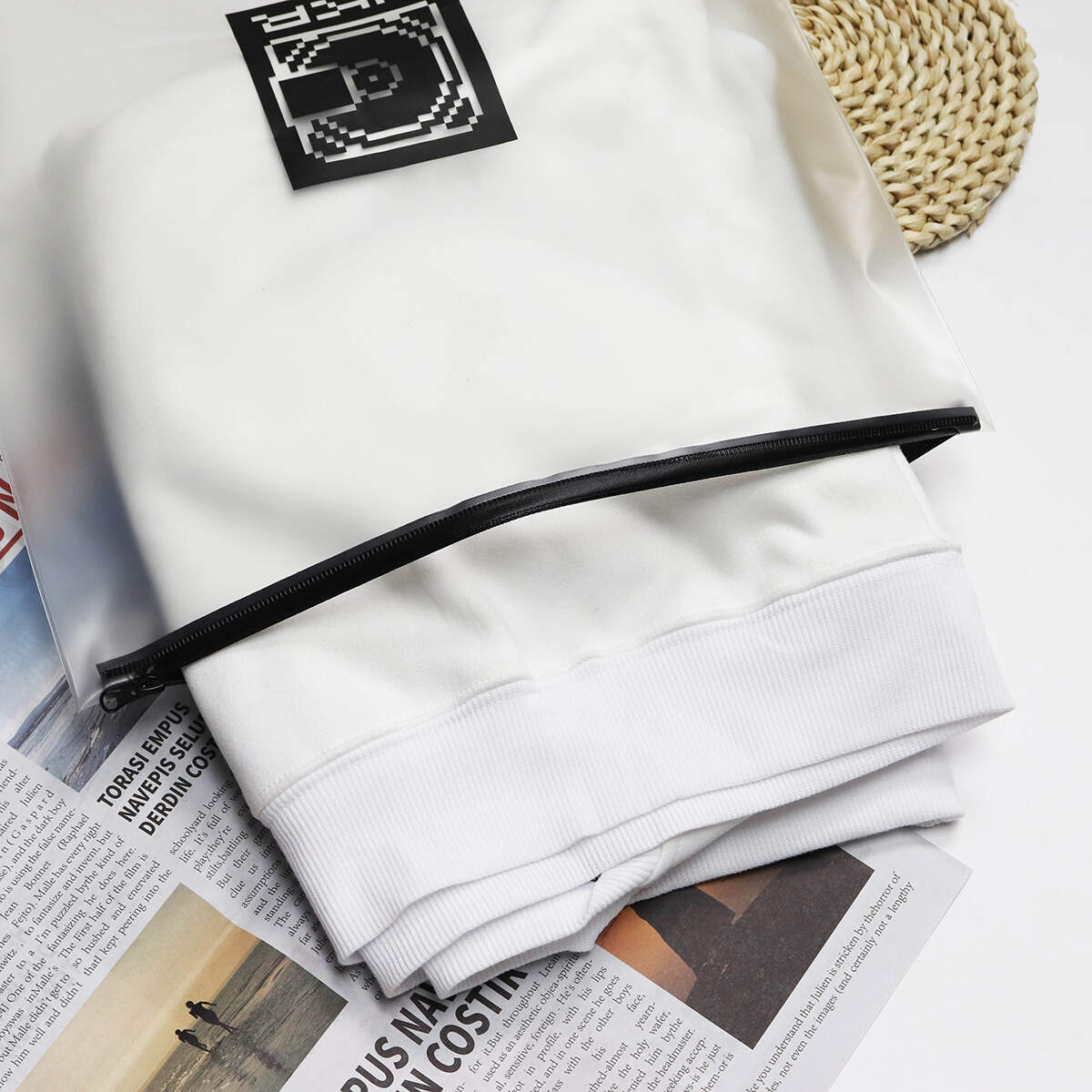 High Quality Custom PVC Frosted Zipper Bag Printed with black color ...