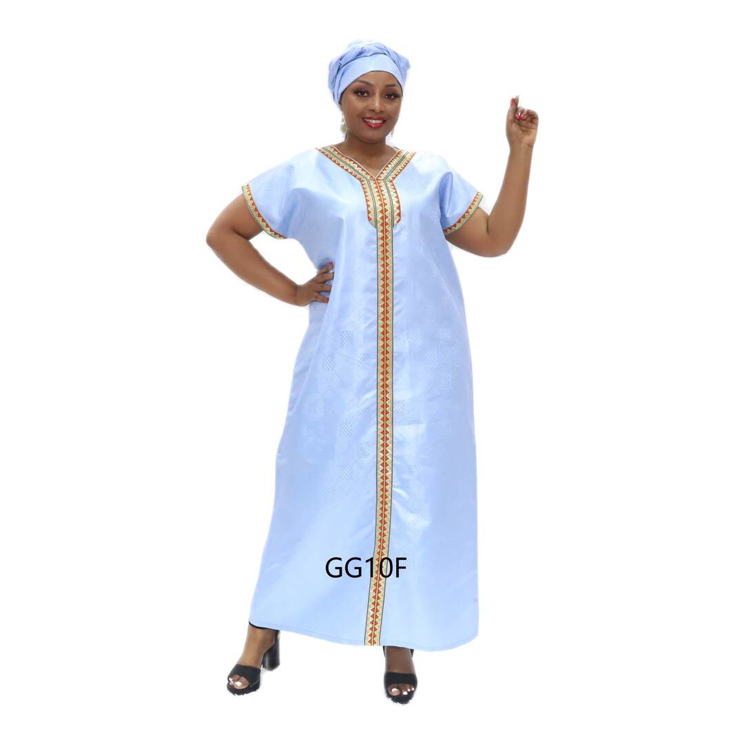 bazin fashion and styles white dress with orange embroidery