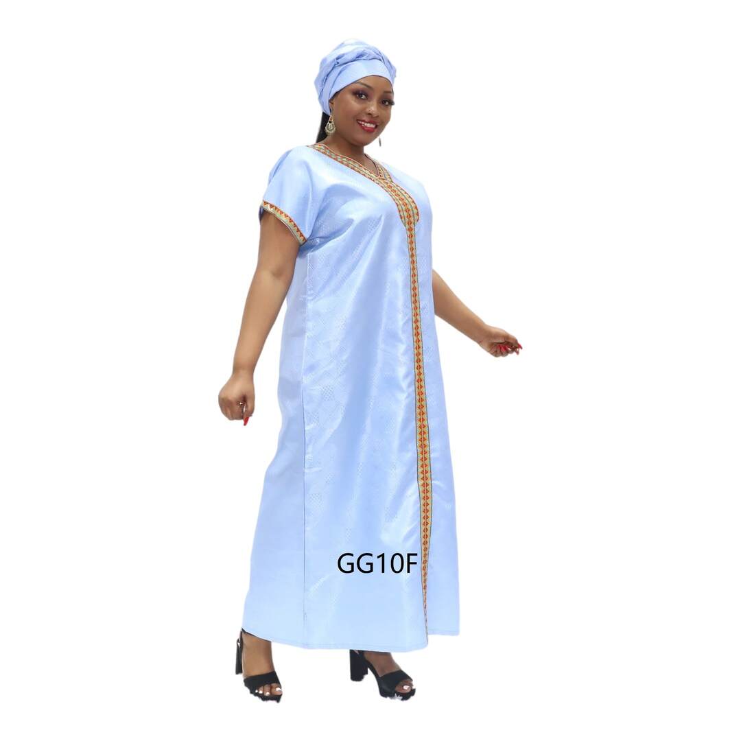 bazin fashion and styles white dress with orange embroidery