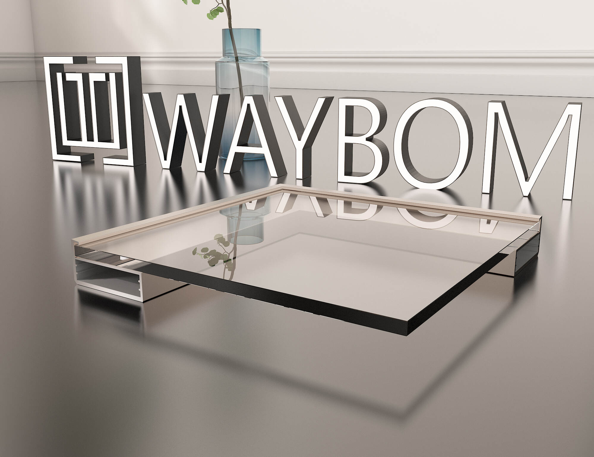 Aluminium Edge Trim Frame Profiles For Glass Panel Factory