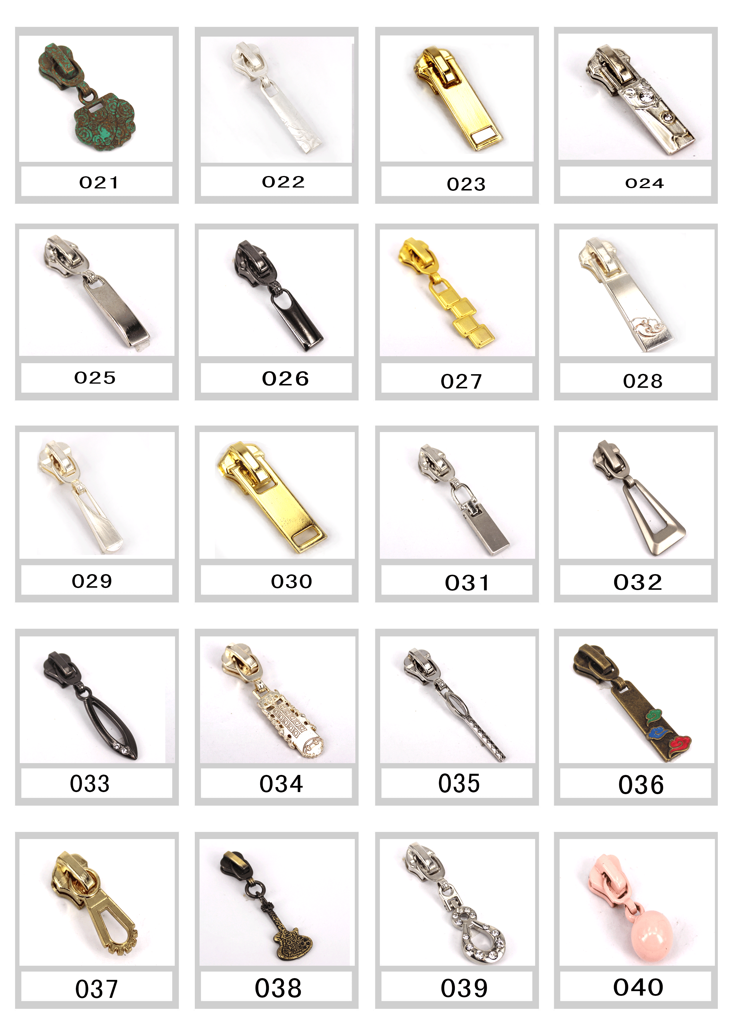Zipper accessories, Slider and Puller