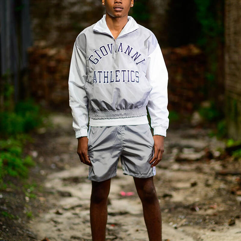 Custom Embroidered Patch Logo Windbreaker Long Sleeve Button Up Shirt ...