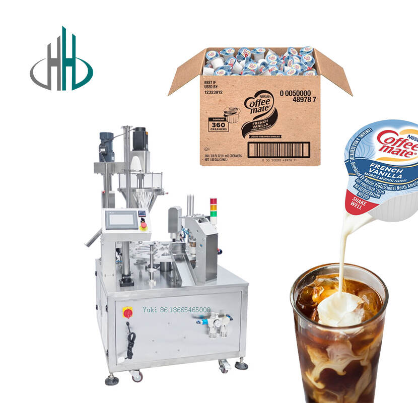 Coffee mate coffee creamer filling and cup sealing Machine