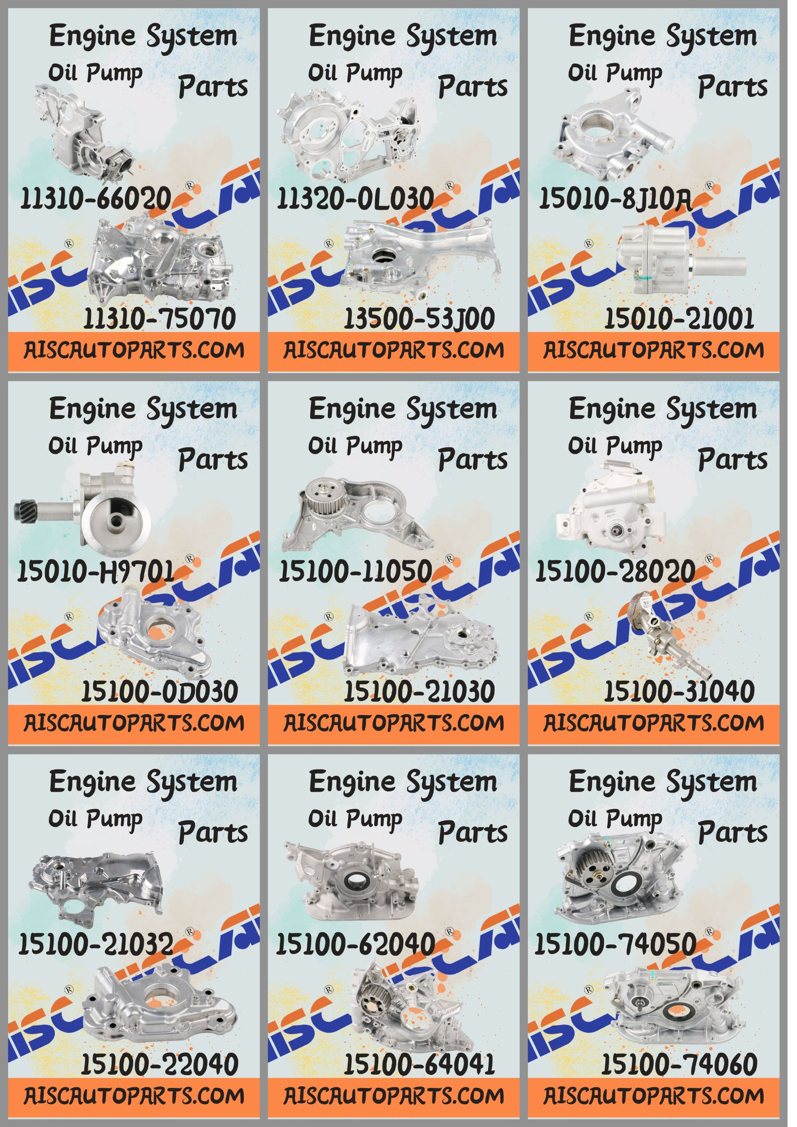 Online sales and manufacturing of engine oil pumps