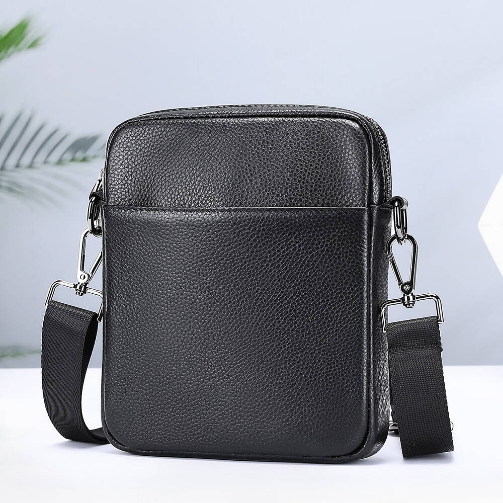 NIUCUNZH Men Small Shoulder Bag 7.9 inch Leather Crossbody Purse Men ...