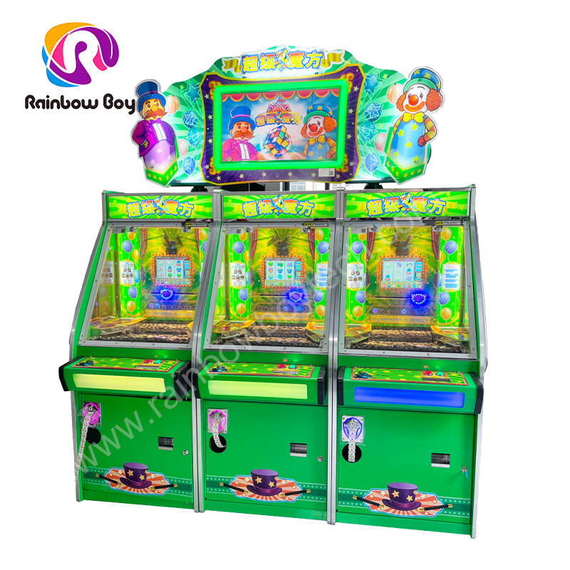 Super Rubik's Cube Coin Pusher Game Machine