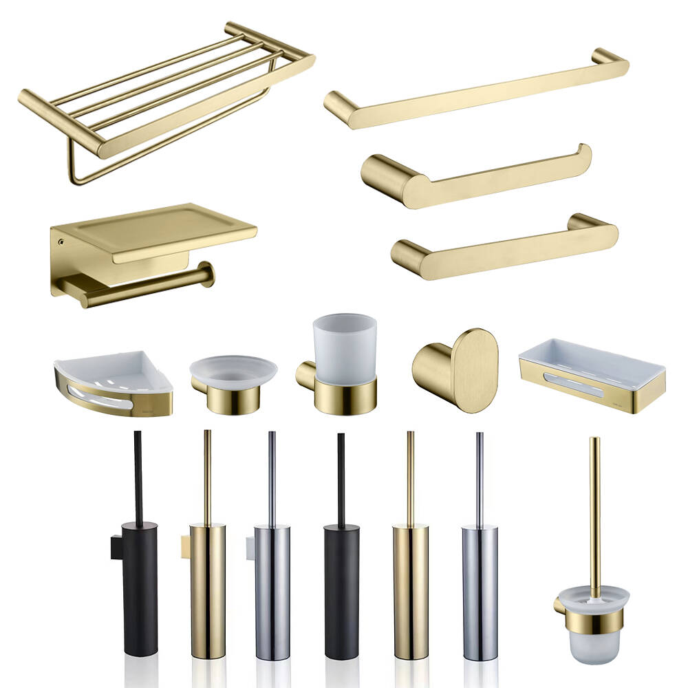 Toilet bathroom sanitary accessories metal high quality gold shelf ...