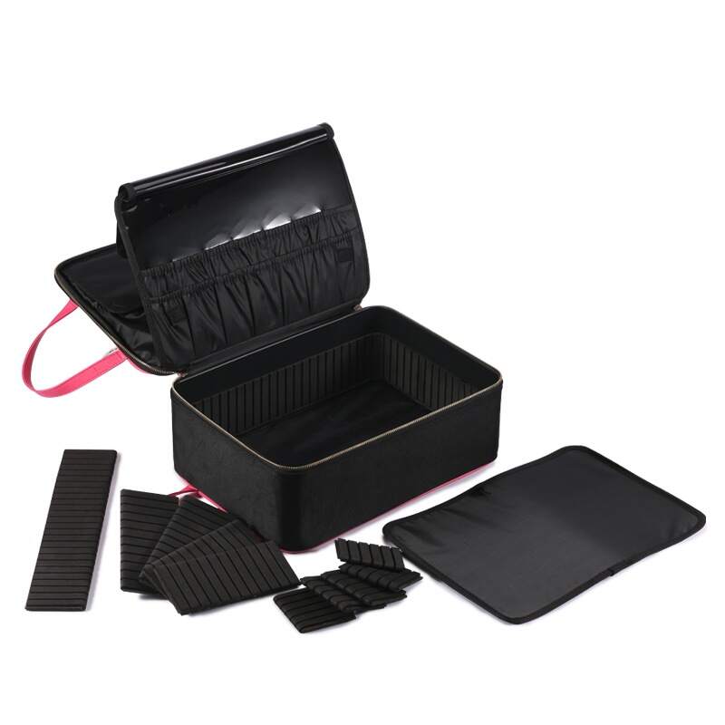 Veninow Multi-Layer Partitions For Professional Cosmetics Bag
