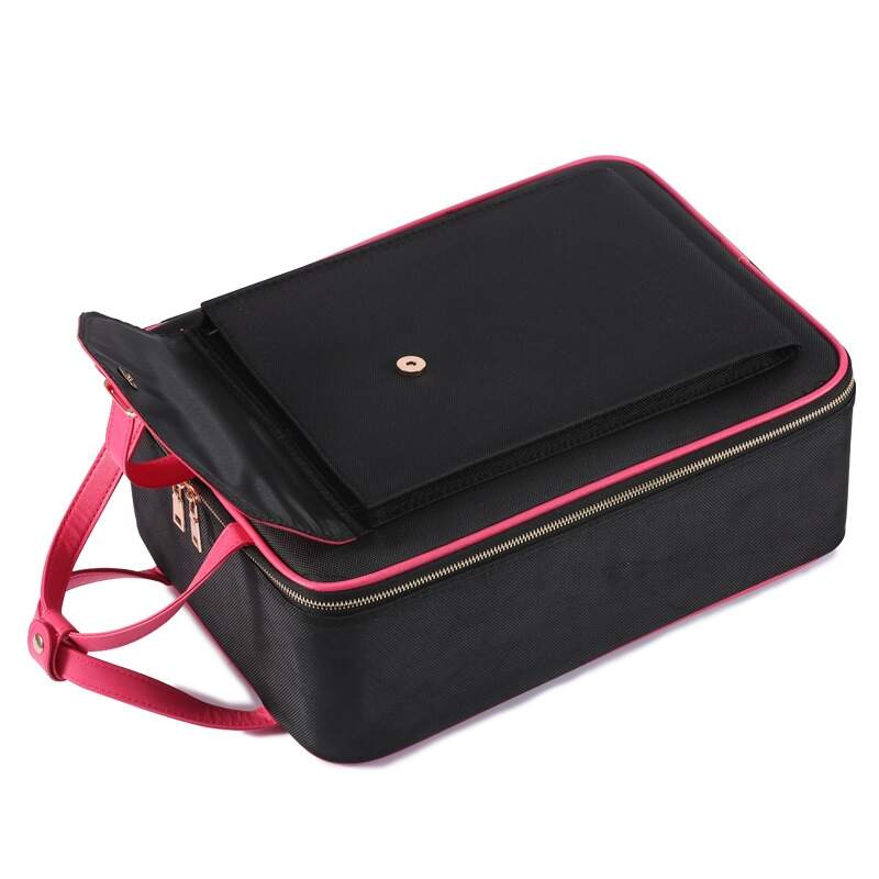 Veninow Multi-Layer Partitions For Professional Cosmetics Bag