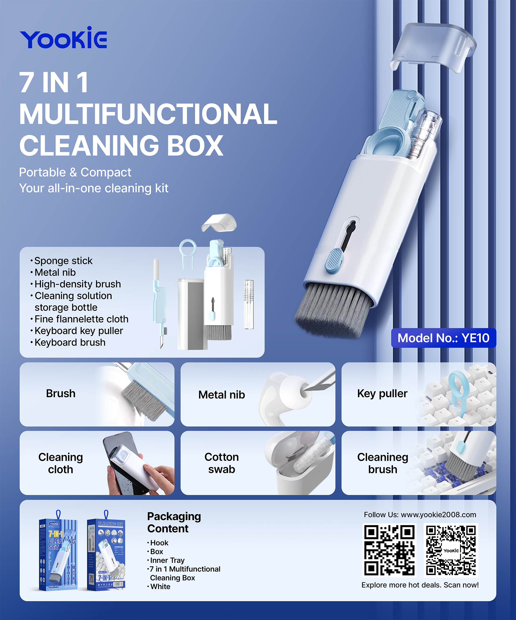 YooKiE YE10 7 in 1 Multifunctional Cleaning Box