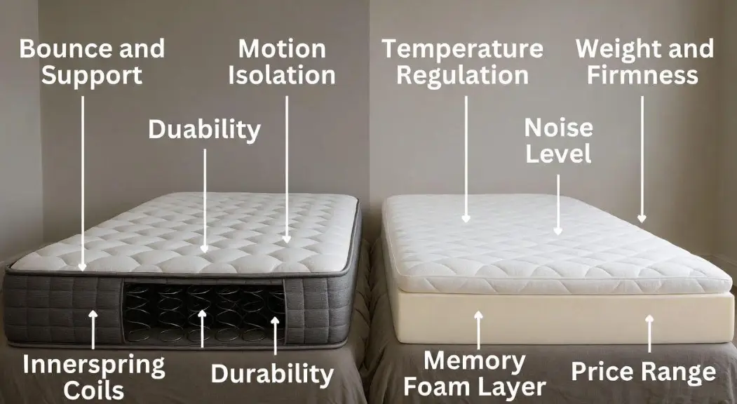 Innerspring Mattress vs Memory Foam: 7 Key Differences Explained