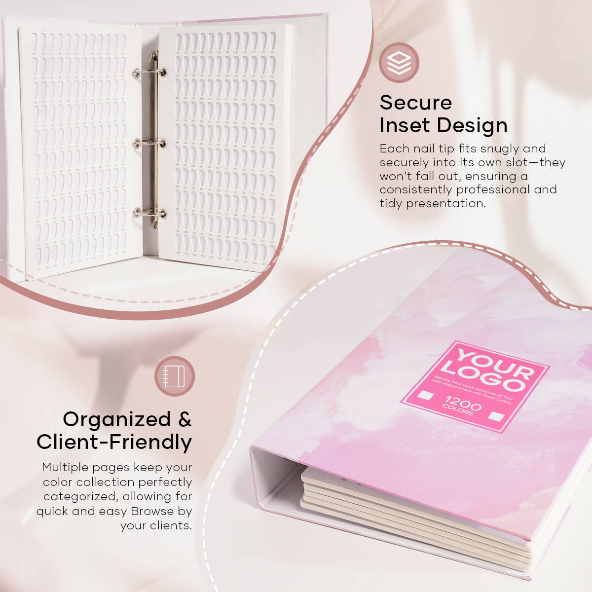 Inset Nail Color Display Book | Secure & Professional Swatch Chart ...