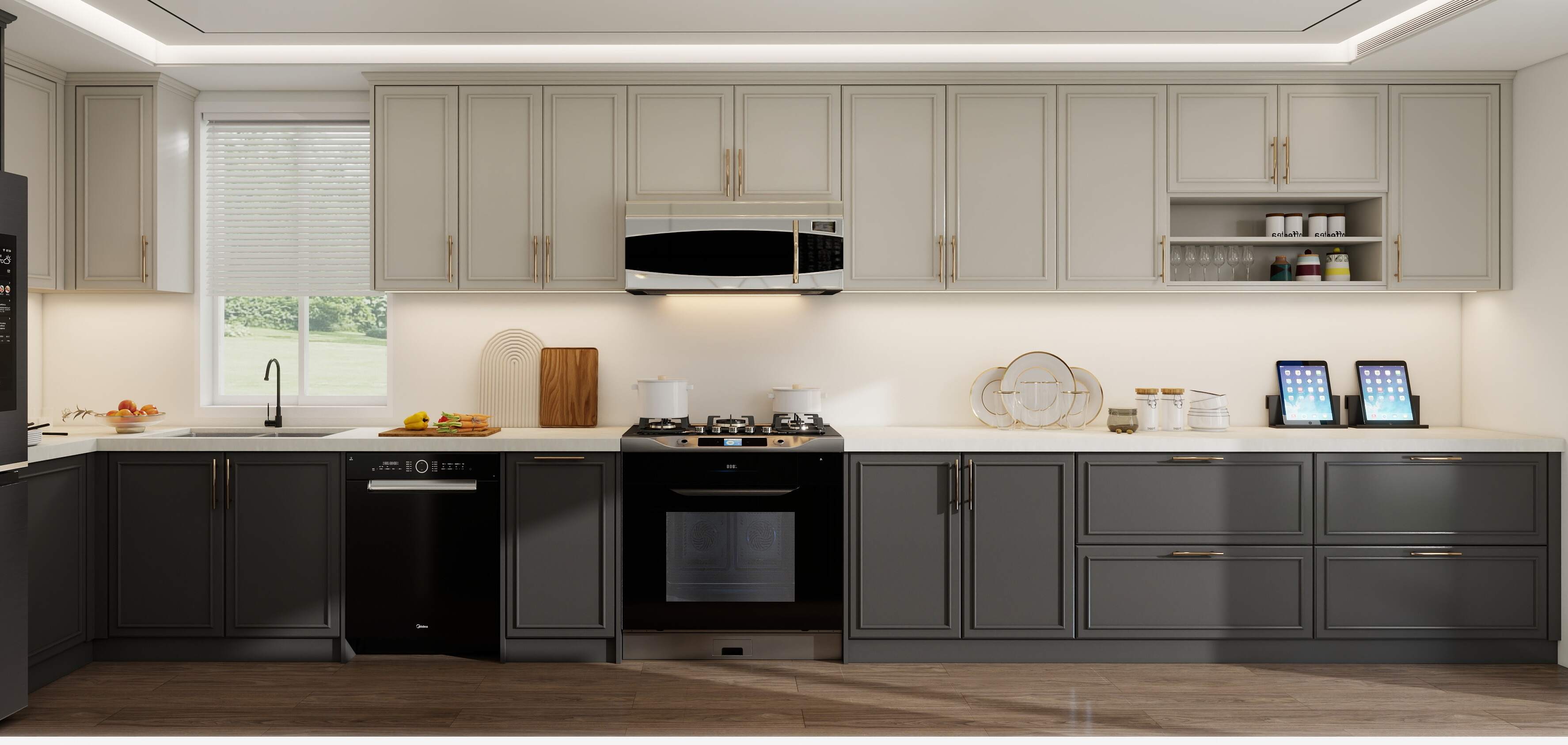 Angola Gray &Dark Gray Lacquer Vintage Luxe Door Kitchen