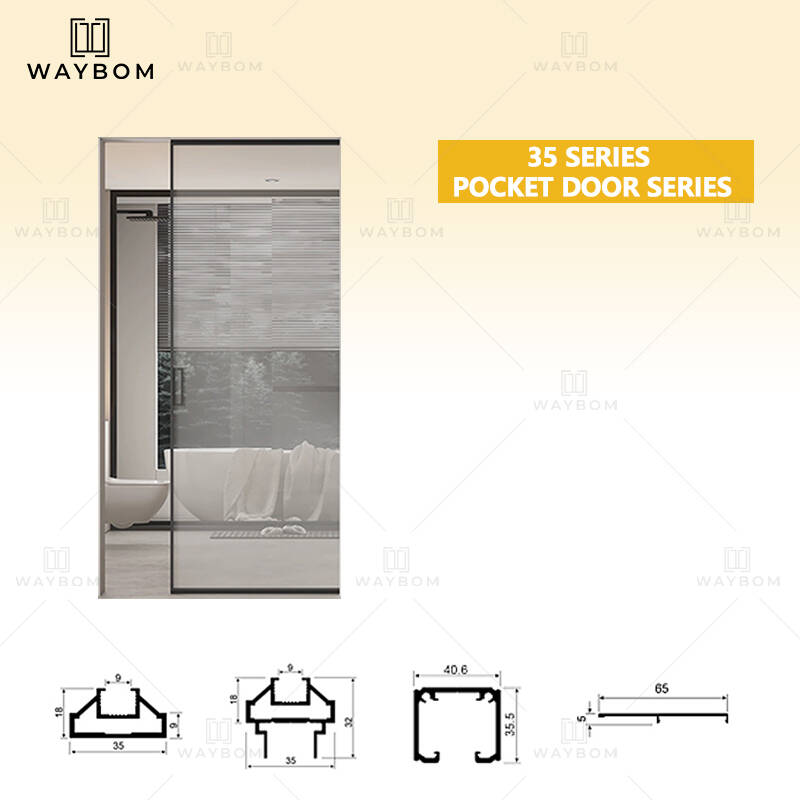 35 slim interior pocket door Aluminium Profiles frameless pocket ...