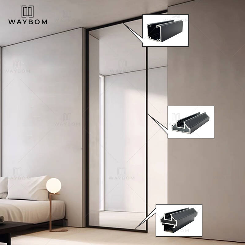 35 slim interior pocket door Aluminium Profiles frameless pocket ...