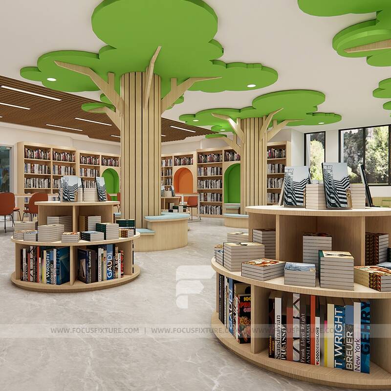 Bookshelf Library Store Display Racks For Retail