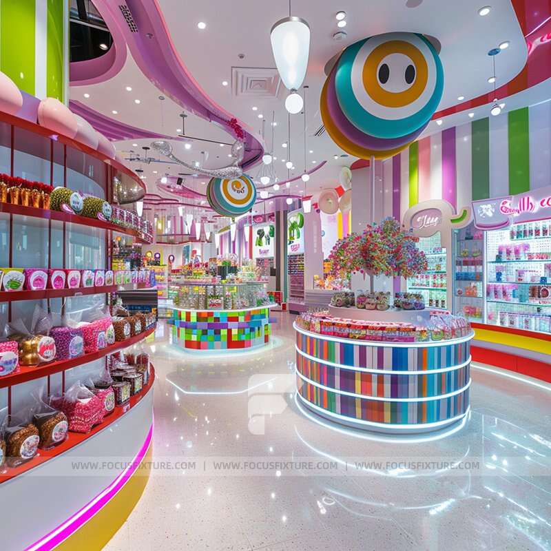 Wood Chocolate Display Stand Kiosk Mall Candy Shelf For Sweet