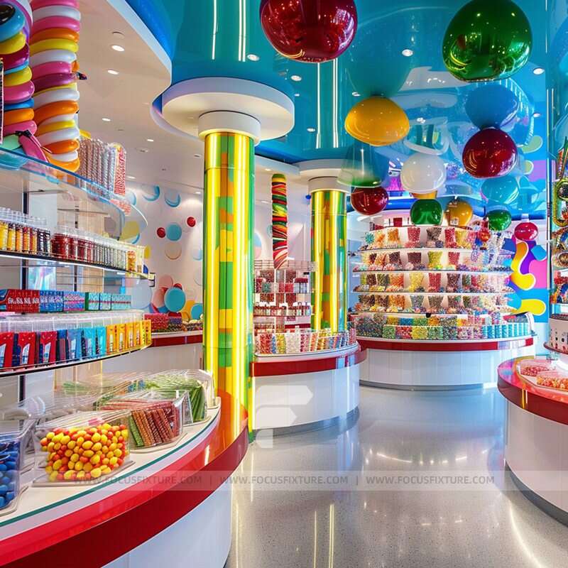 Wooden Chocolate Display Rack Sweets Display Candy Shop Design